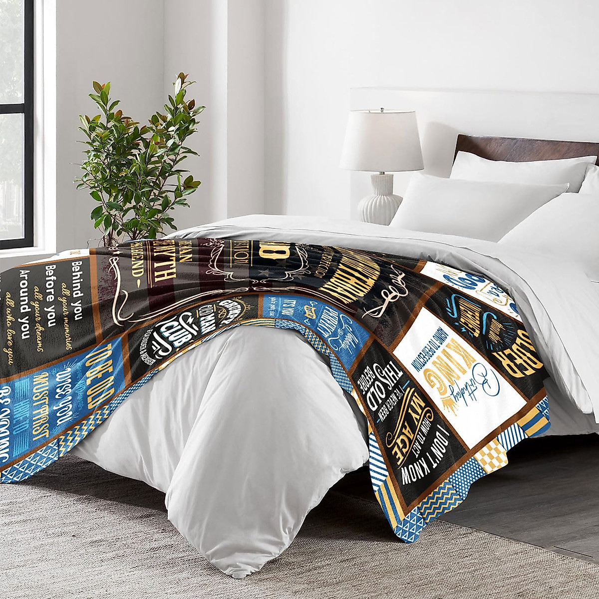 Dad Birthday Gift Blanket 60" X 50", Birthday Gifts for Dad from Daughter, Dad Gifts for Birthday, Father Birthday Gifts Ideas, Daddy Birthday Gifts from Son, Happy Birthday Dad Gifts from Kids