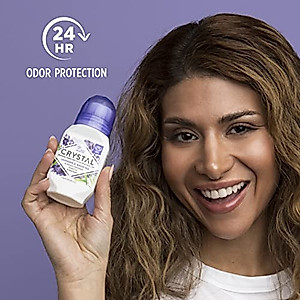 Crystal Mineral Deodorant Roll-On, Lavender & White Tea, Purple, 2.25 Fl Oz