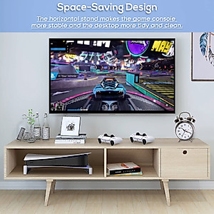 Klipdasse Horizontal Stand Compatible with Playstation 5 Disc & Digital Edition, Base Stand Bracket Desk Stand Accessories with Non-Slip Rubber Compatible with PS5 Console