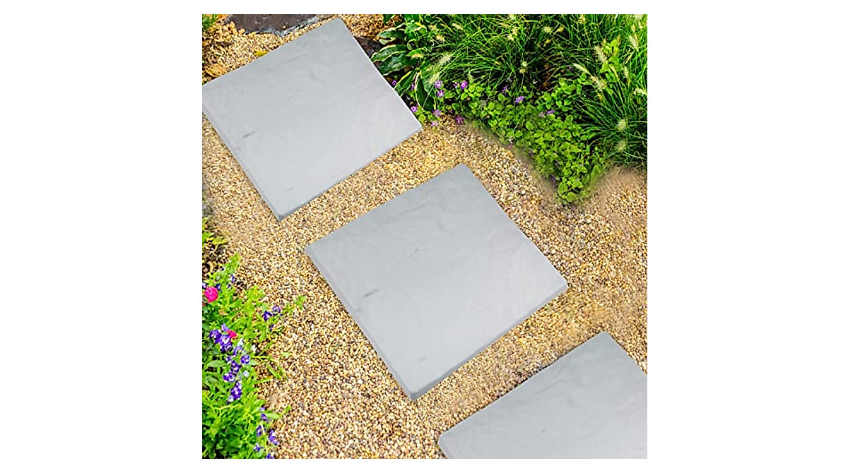 Garden Stepping Stones Outdoor Walkway - 6 Pack Lightweight & Durable