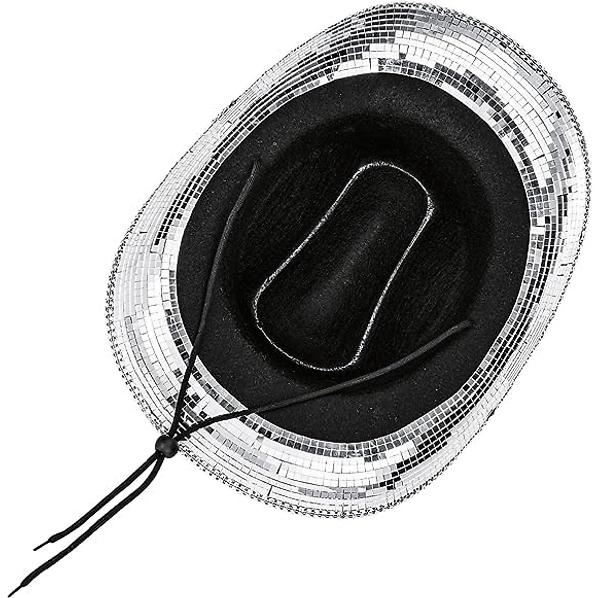 HKLCXYIG Disco Ball Cowboy Hat Women Men Western Sparkly Glitter Space Hat Silver Mirror Cowgirl Cap for Wedding Costume Cosplay Party