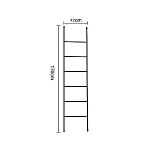 Metal Bath Towel Ladder Black, Wall-Leaning Drying Rack 6 Levels Blanket Holder Stand Living Room Use to Display Towel, Quilt, Clothes and Newspapersgold
