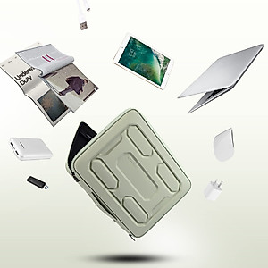 DOMISO 15.6 inch Laptop Sleeve with Handle Shockproof Computer Bag Waterproof EVA Protective Carrying Case for 15.6" Yoga 720 IdeaPad 310 320 ThinkPad T570/HP Envy 15/15.6" Notebooks, Mint Green