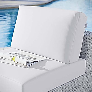 Modway EEI-4298-LGR-WHI Convene Outdoor Patio Chair Armless, Light Gray White