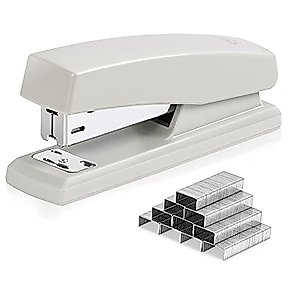 Deli Stapler, Desktop Staplers with 640 Staples, Office Stapler, 25 Sheet Capacity, White