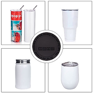 20 Pack Silicone Bottoms for Tumblers, Rubber Bottom for Sublimation Tumblers Protective Anti-Slip Rubber Bottom with 3M Adhesive for Wine Tumblers, Skinny Straight Tumblers, and Mason Jars (2.2 in)