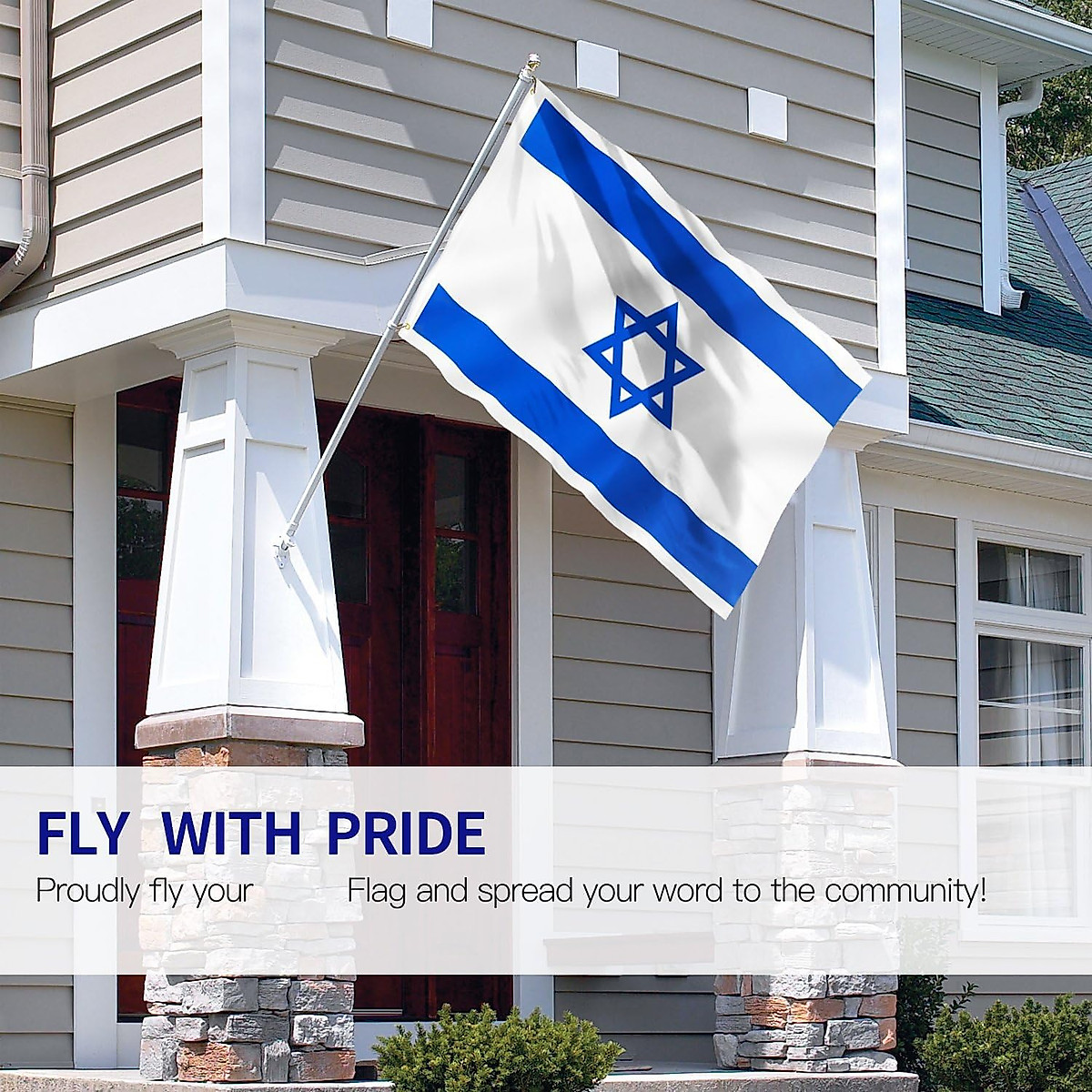 Israel Flag | Israel Flag 3x5 Ft | Flag of Israel 3x5 Ft | Israeli Flag Israeli Flag 3x5 Ft | Israel Flag Vivid Color and Fade Proof Grommets for All-Weather Outdoor Display.