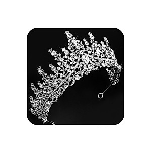 COCIDE Silver Tiara and Crown for Women Crystal Queen Crowns Rhinestone Princess Tiaras for Girl Bride Wedding Hair Accessories for Bridal Birthday Party Prom Halloween Cos-play Costume Christmas
