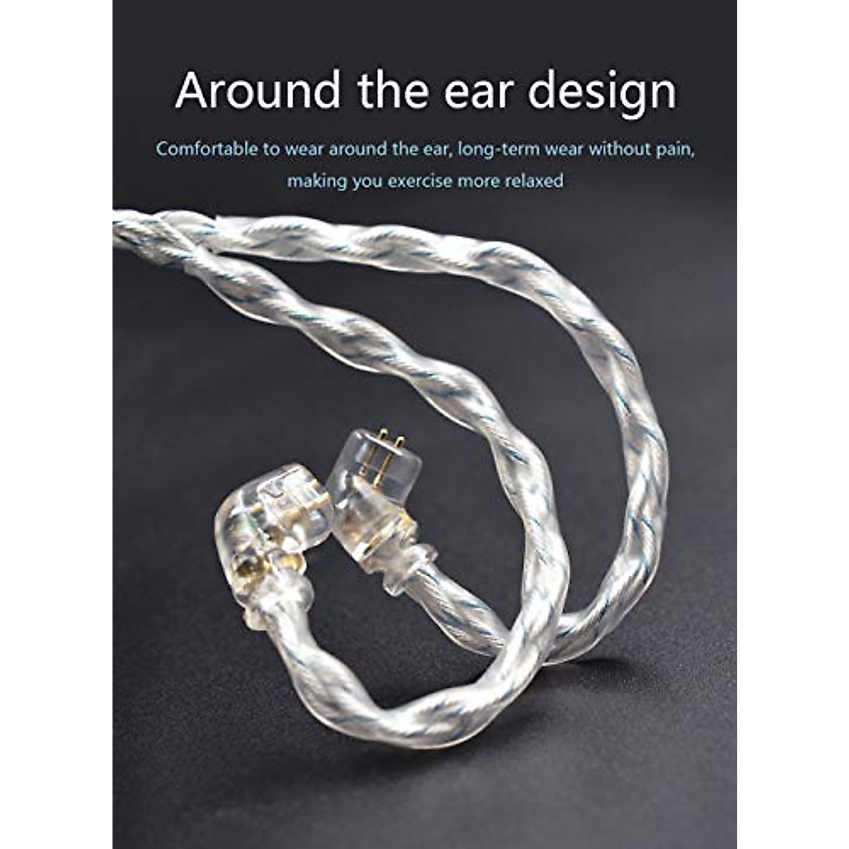 KZ Silver/Blue Hybrid (784 cores) Upgrade Cable, HiFi Earphone Audio Replacement Mixed Wire 3.5mm Compatile with C PIN