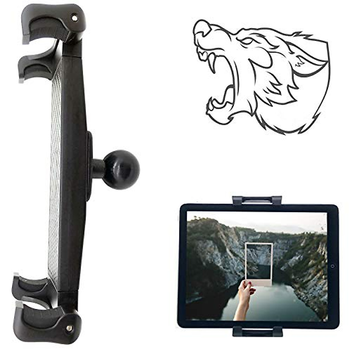 Lycan Series Tablet Smartphone holder with 1" rubber coating ball for iPad Pro Air Mini iPhone 13 12 Pro MAX Galaxy Tab S21 S22 oneplus (Compatible with Ram, Arkon Robust & 1 inch socket system)