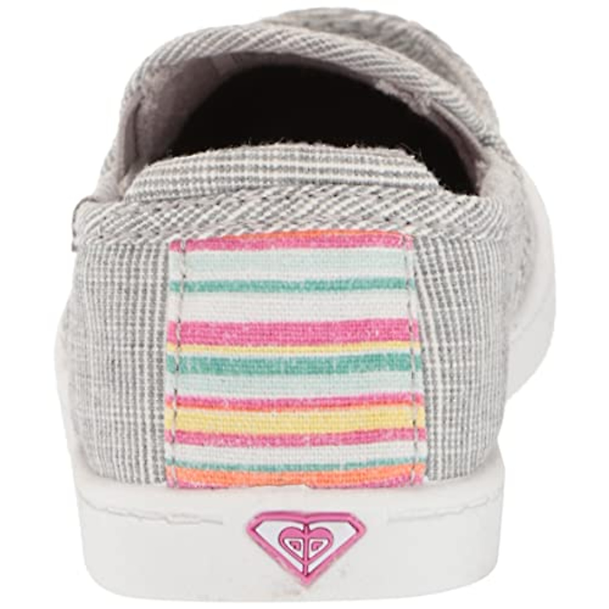 Roxy Girls Minnow Slip on Sneaker Shoe, Gry/Chr, 11 Big Kid