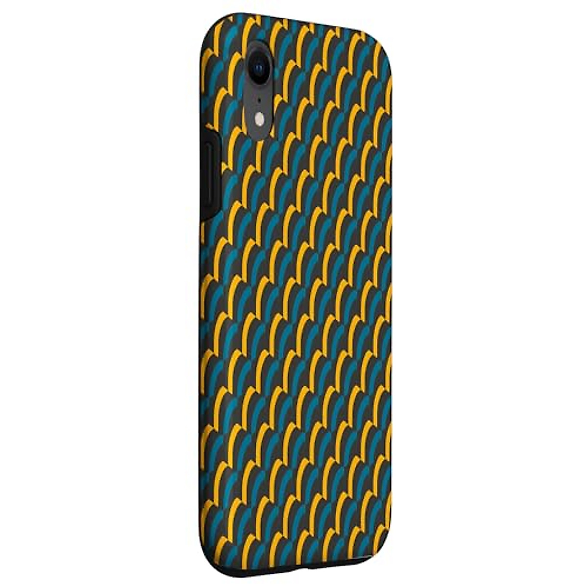 iPhone XR Abstract Yellow and Blue Waves Case