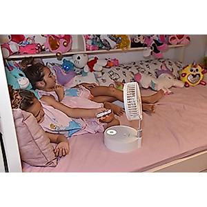 INNO Portable Fan & Essential Oil Diffuser – Foldable Standing or Desk Fan with Night Light, Air Diffuser, Humidifier – 24 Hr. Run Time White