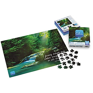 300-Piece Calm Jigsaw Puzzle for Relaxation, Stress Relief, and Mood Elevation, for Adults and Kids Ages 8 and up, Hidden Waterfalls