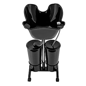 Shampoo Bowl Portable Salon Sink with Adjustable Height and Drain; Sprinkler with 2 Bucket Hair Washing Basin Salon Chair Barber Bowl Hair Salon Accessories