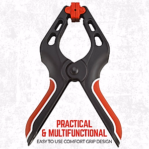 7-Inch Spring Clamps - (Set of 4) Premium Heavy Duty Nylon Clamp with Durable Easy Grip Handles for Workholding Hand Tools, DIY, Woodworking, Gluing, Clamping and Securing