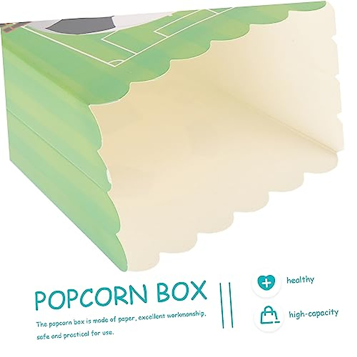 SHOWERORO 30pcs Popcorn Boxes Popcorn bracket Disposable football party supplies football kit popcorn cup Popcorn snack box supplies tableware green soccer ball green party favor bags