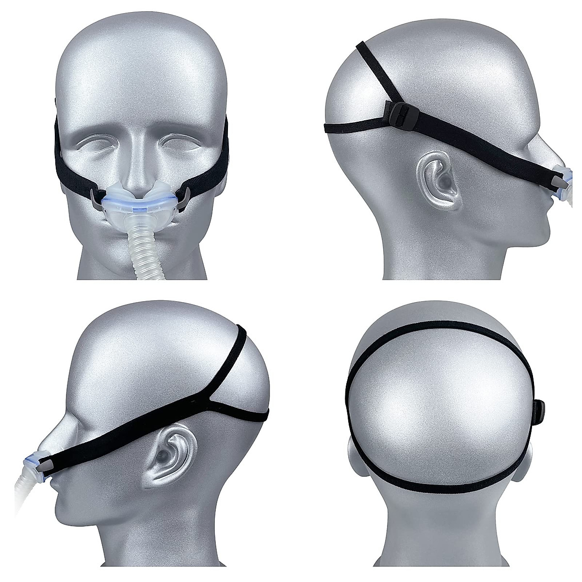 Airfit N30 P10 Headgear Straps Fully Adjustable CPAP Replacement Supplies Upgraded Headgear Straps for Resmed Airfit P10 N30 Airsense 10 Nasal Pillow Mask - 2 Pack Black