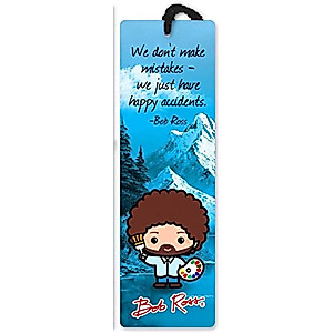 Re-Marks Quotemarks Bob Ross No Mistakes, Just Happy Accidents Bookmark w Tassel