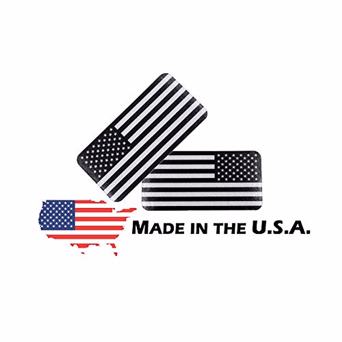 Black Ops Reflective USA Flag Hard Hat Stickers - Engineer Grade - 1" x 2" - Qty 2 - Made in The USA