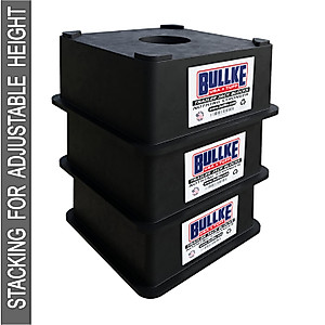 4 Pack BULLKE (USA Made) Trailer Jack Block Stand Tested up to 18,000 lbs Stabilizing Pads | Strongest Blocks for RV 5th Wheel Camper, Post, Foot, Tongue Jack, or Stabilizer Round