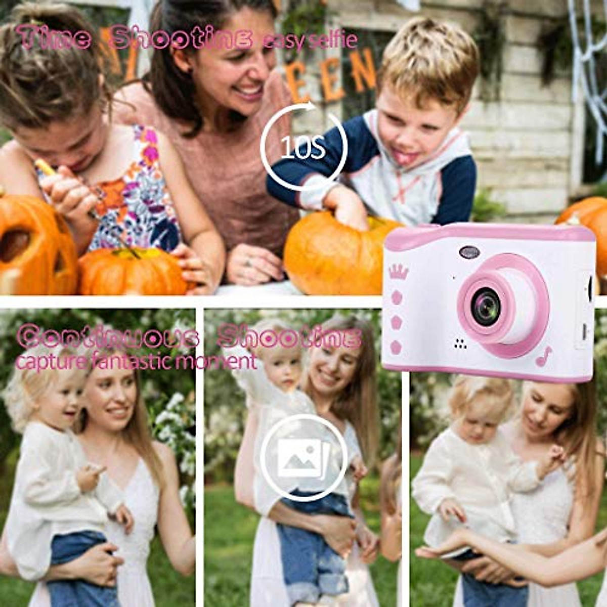 LKYBOA Child Camera - Kids Digital Cameras for Boys Girls Gifts HD Screen Video Camera for Kids Shockproof Children Selfie Toy