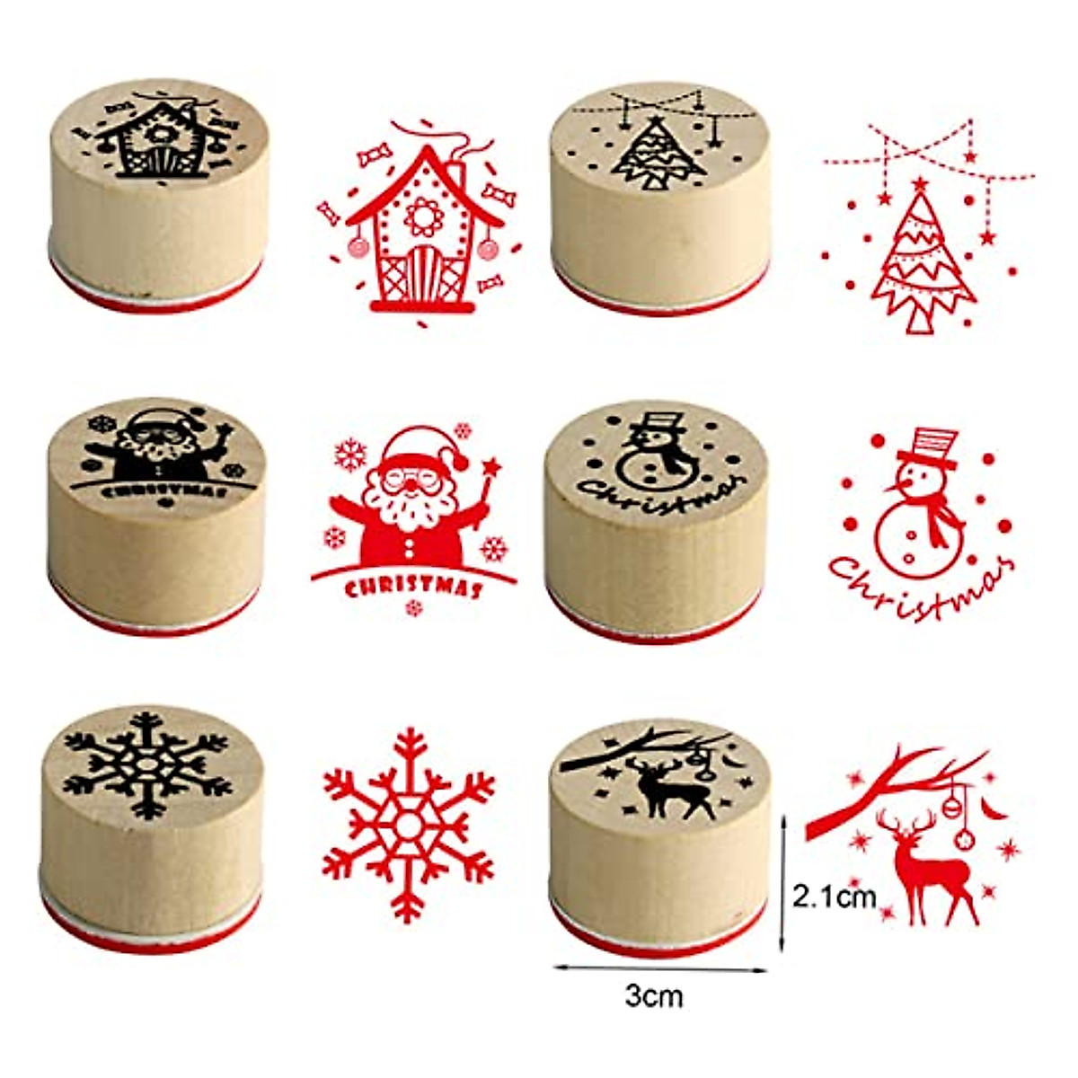 NOLITOY 18 Pcs Christmas Wooden Stamp Wood Decor DIY Scrapbook Lace Trim DIY Wood Stamp Block Wooden Stamping Blocks Scrapbook Stamp Round Seal Retro Stamp Retro Seal Pattern Tool Rubber