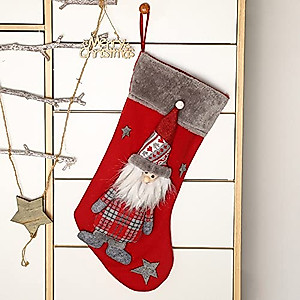 Stocking Stuffers for Adults Teens Christmas Stockings Christmas Decorations Santa Gifts Socks Candy Stockings Gift Bags Scene Hanging Ornaments (C, One Size)