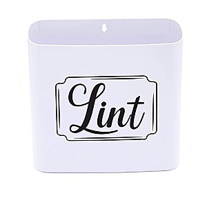 Juvale Magnetic Lint Bin for Laundry Room, Lint Holder, Hanging, Wall Mounted Trash Can Bin, Small Waste Basket, Laundry Decor and Accessories (White, 9.25x9.25x2.75 in)