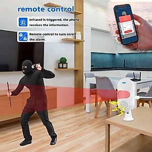 Smart PIR Motion Sensors: WiFi Motion Detector with App Notification Alert, USB/Battery Powered Movement Detector, Compatible with Alexa Google Home, for Smart Home Automation