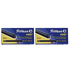 Pelikan 4001 GTP/5 Ink Cartridges for Fountain Pens, Brilliant Black, 1.4ml, 10 Pack (330860)