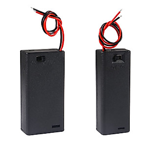 DORHEA 8PCS AA Battery Holder with Cover AA Battery Holder Case with ON/Off Switch 1.5V, 1/2/3/4 x 1.5V Series DIY Battery Storage Boxes, 1/2/3/4/5 Slots Black Plastic Batteries Case for AA Battery