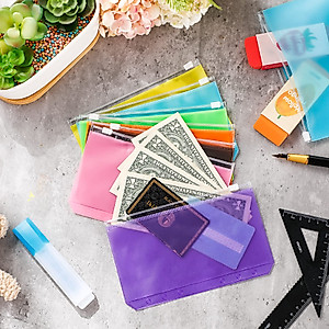 Sherr 84 Pcs A6 Binder Pockets Multicolor 6 Holes Budget Cash Envelopes with Zipper Waterproof A6 Planner Inserts Budget Binder Envelopes PVC Document Pouch Filing Bags for 6 Ring Binder Notebook