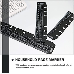 Operitacx 18Pcs Bookmark Rulers, Black Plastic Planner Bookmark, Page Marker Divider, Pagefinder Measuring Page Ruler, Notebook Planner (A5 A6 A7 Each 6 pcs)