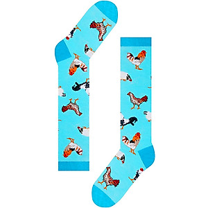 Zmart Chicken Gifts for Chicken Lovers Women, Funny Farm Animal Chicken Socks for Women Crazy Knee High Socks