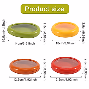Trasylph Silicone Fruit Storage Box, 4pcs Fruit and Vegetable Storage Containers Set for Fridge, Avocado Saver and Tomato Holder Onion Storage Container Fresh Stretch Pod for Fridge Keep Fresh