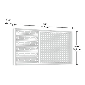 Sauder Craft Pro Series Wall Mounted Pegboard with Thread Storage, White Finish