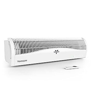 Vornado TRANSOM Window Fan with 4 Speeds, Remote Control, Reversible Exhaust Mode, Weather Resistant Case, Whole Room, Ice White