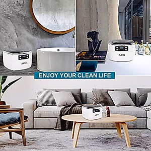 AIPOI Ultrasonic Jewelry Cleaner 750ML, Ultrasonic Cleaning Machine with Timer and Degas, 43KHz Ultrasound Bath for Cleaning Jewelry, Ring, Necklace, Silver, Eyeglass, Watch Chains, Denture, Coins