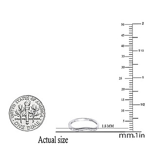 Dazzlingrock Collection Round White Diamond Enhancer Guard Curved Stackable Wedding Band for Women (0.10 ctw) in 925 Sterling Silver Size 7