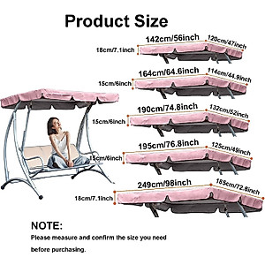 Patio Swing Canopy Top Cover,2 3 Seater Waterproof Replacement Canopy Cover for Swing Chair Awning Glider,Swing Cover for Outdoor Garden Furniture,210D Oxford Cloth(Beige,77x49x6inch)