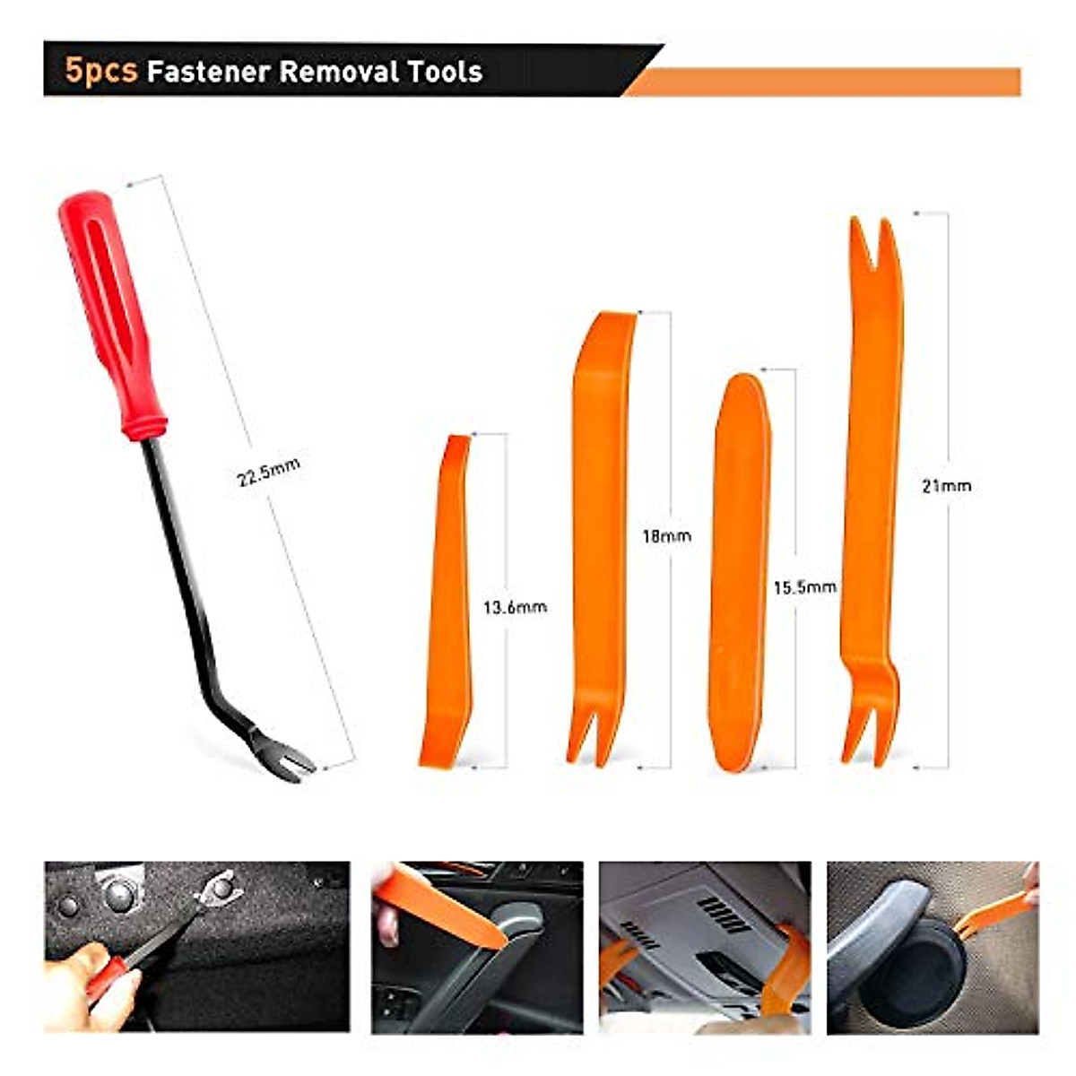 GOOACC 635Pcs Car Push Retainer Clips & Auto Fasteners Assortment -16 Most Popular Sizes Nylon Bumper Fender Rivets with 10 Cable Ties and Fasteners Remover for Toyota GM Ford Honda Acura Chrysler