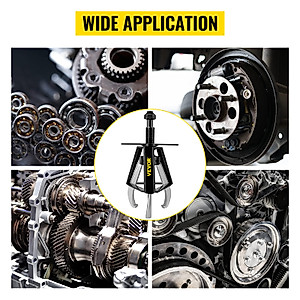 VEVOR 3 Gear Jaw Puller, 20 Ton/44080 LBS Capacity Manual Puller, 19" - 24.5" Spread Reach and 4.9" - 12" Spread Range, 20" Lead Screw Length Gear Removal Tools For Slide Gears, Pulleys, and Flywheels