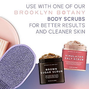 Brooklyn Botany Exfoliating Mitt for Bath and Shower – Heavy Duty Exfoliating Body Scrubber for Massage and Dead Skin Remover for Body – 1 Mitt