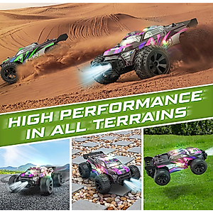 EpochAir Remote Control Car - 20km/h 2.4GHz High Speed RC Cars, Off Road Hobby RC Racing Car with 2 Rechargeable Batteries & LedLights, Toy Car Gift for 3 4 5 6 7 8 Year Old Boys Girls Kids