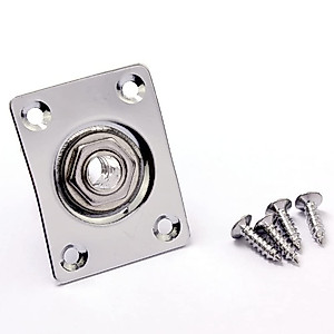 JD.Moon Square Metal 1/4 Output Jack Plate Input Jack Socket for Electric Guitar Bass (Chrome)