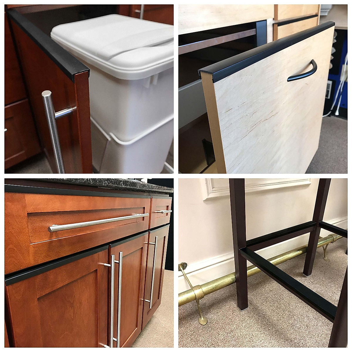 Outwater Plastics Black 3/4'' Styrene Plastic U-Channel/C-Channel 72 Inch Lengths (Pack of 10 Pieces, 60 feet Total)