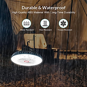 Portable Camping Fan with LED Lantern Womeyork USB Rechargeable Waterproof Tent Fan with Hanging Hook Magnet Survival Kits for Indoor Outdoor Hiking Car Office Desk Outdoor Emergency Power Outage-2 PC