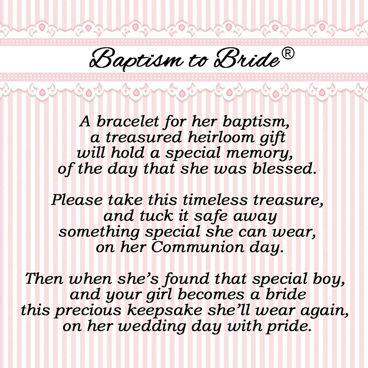 Cherished Moments Baptism to Bride Cross Bracelet Gift for Girls in Sterling Silver and Cultured Pearl