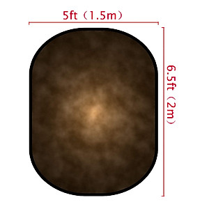 Kate 5x6.5ft Collapsible Backdrop Pop Up Photography Backdrops Grey Brown Portable Background for Headshot, for Portrait Photography, 5x6.5ft